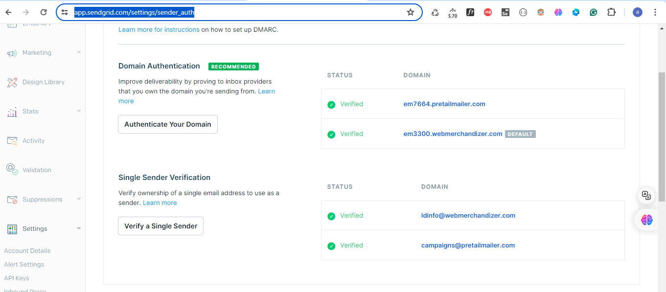 SendGrid Account Setup